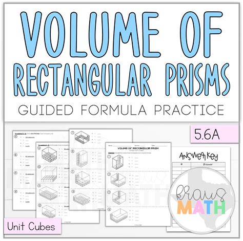 Volume Of Rectangular Prisms Using Unit Cubes Worksheet Teks 5 6a Worksheets Library