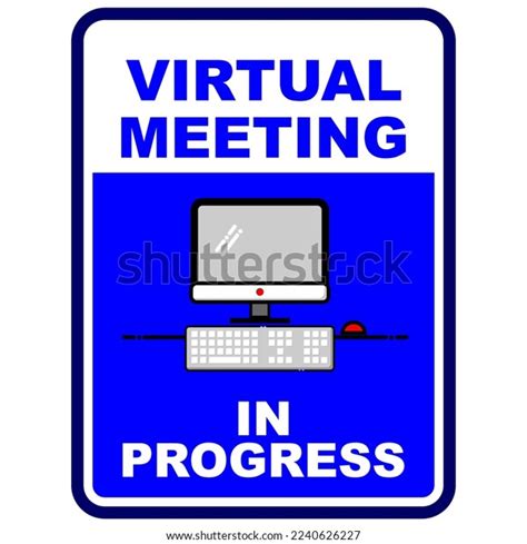 Virtual Meeting Progress Sign Vector Stock Vector Royalty Free