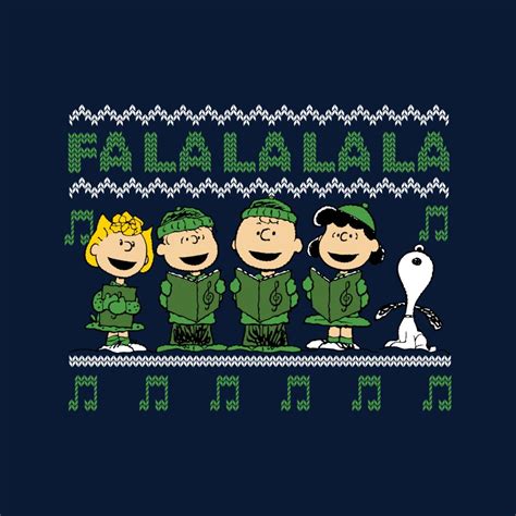 Peanuts Characters Singing A Christmas Carol Falalalala Mens T Shirt All Every All Every