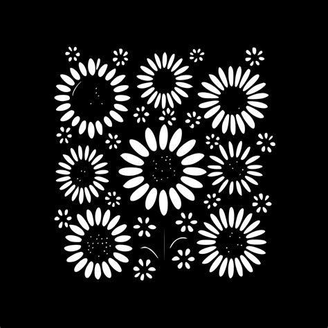 Flower Pattern Black And White Isolated Icon Vector Illustration 23568436 Vector Art At Vecteezy