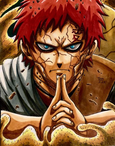 How To Draw Gaara From Naruto