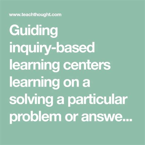 Guided Inquiry Based Learning Solving Problems And Answering Questions