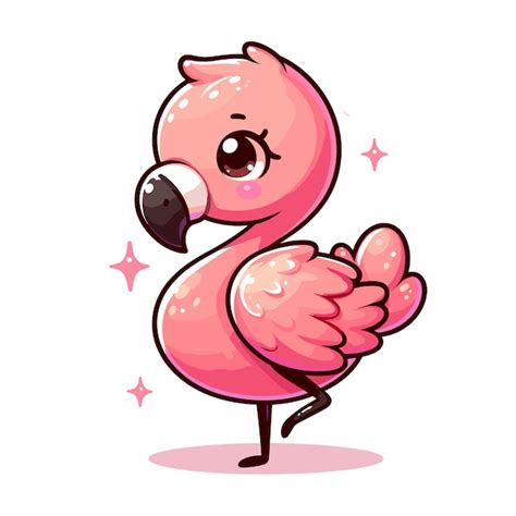 Premium Vector Cute Flamingo Cartoon Vector On White Background