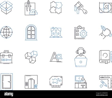 Engineering Tech Outline Icons Collection Engineering Technology