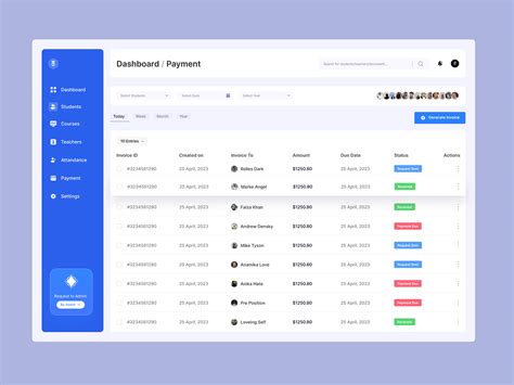 School Managment System Dashboard Design Behance