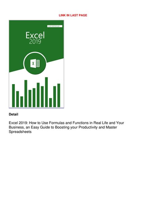Ppt [download]⚡️pdf ️ Excel 2019 How To Use Formulas And Functions In Real Life And Your