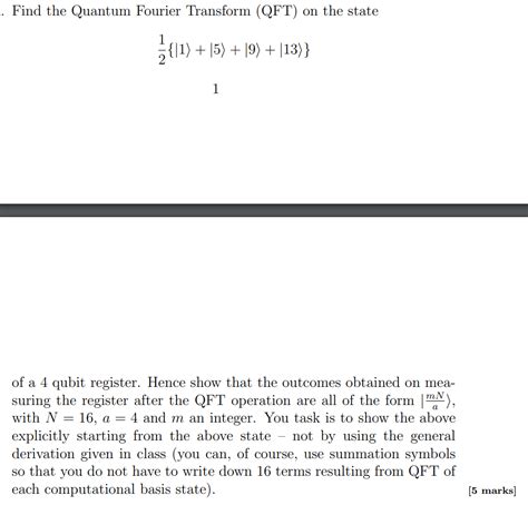 find the quantum fourier transform qft on the