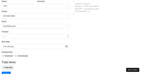 Form For Bootstrap Components Examples CodeSandbox