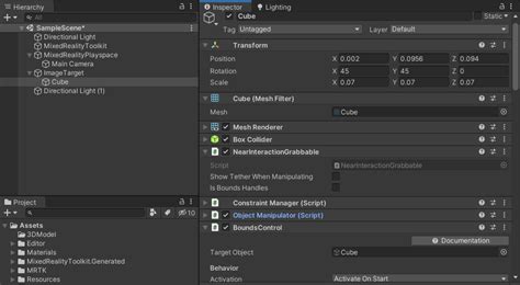 Holograms Are Not Interactable When Used Vuforia With Mrtk And Unity For Hololens Issue