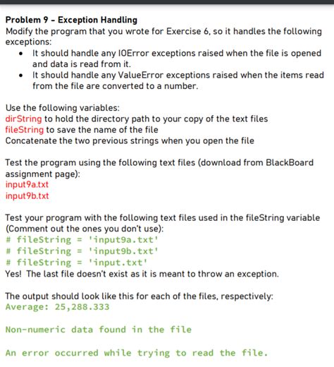 Problem 9 Exception Handling Modify The Program