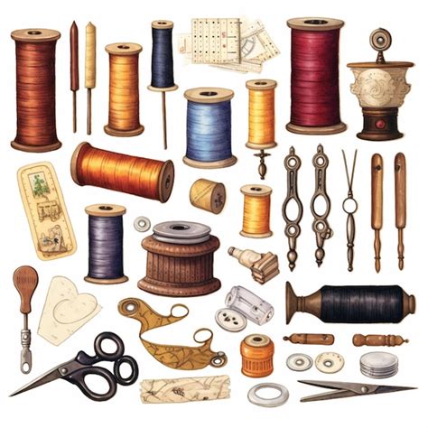 Premium Photo A Close Up Of A Bunch Of Different Types Of Sewing Supplies Generative Ai