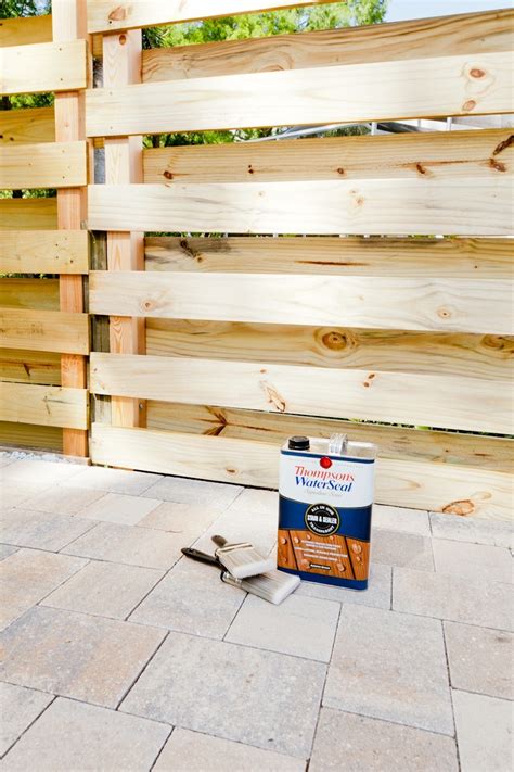 Horizontal Wood Slat Fence Panels