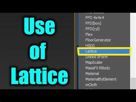 What Use Of Lattice Modifier In DsMax PIXELNIL