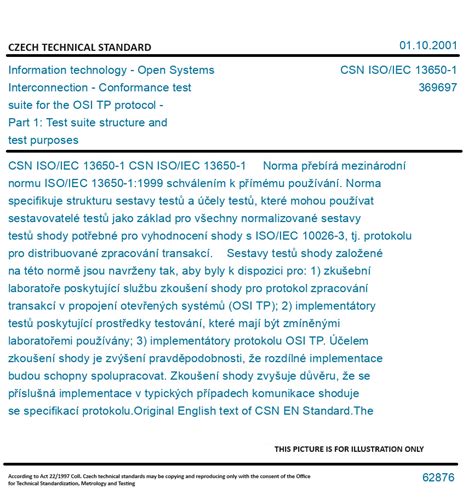 CSN ISO IEC Information Technology Open Systems Interconnection Conformance Test