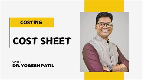Rtp Question Solving Of Cost Sheet By Dr Yogesh Patil Youtube