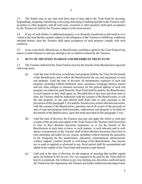 Canada Revocable Trust Deed