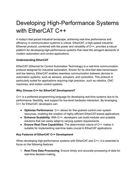 Ppt Developing High Performance Systems With Ethercat C Powerpoint
