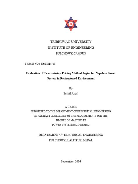 Evaluation Of Transmission Pricing Methodologies For Nepalese Power System In Restructured