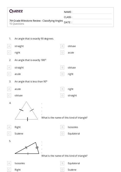 50 Classifying Angles Worksheets For 7th Grade On Quizizz Free And Printable