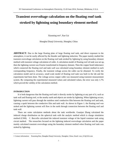 pdf transient overvoltage calculation on the floating roof · pdf