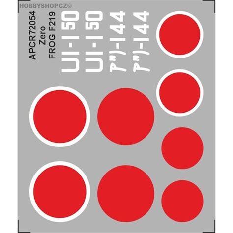 Apc Decals Apcr72054 A6m Zero Replacement Decal For Frog Kit