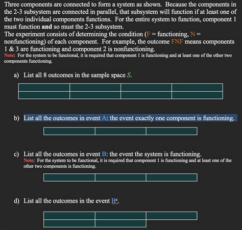 solved three components are connected to form a system as