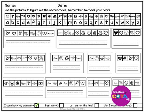 Valentines Day Handwriting Secret Code Worksheets And Cryptogram