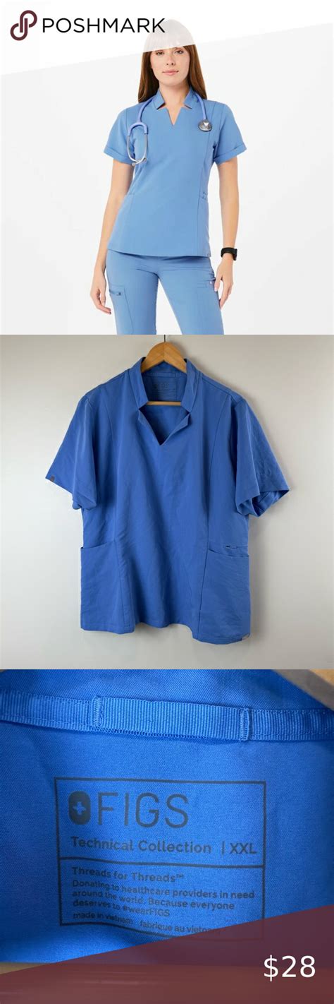 Inala Slim Scrub Top Womens Size Xxl Ceil Blue W22sw1036 Po 4988