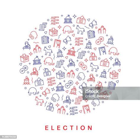 Election Related Pattern Design Modern Line Style Design Stock Illustration Download Image Now