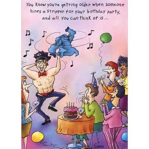 Stripper At Party Michael Sieron Funny Feminine Birthday Card