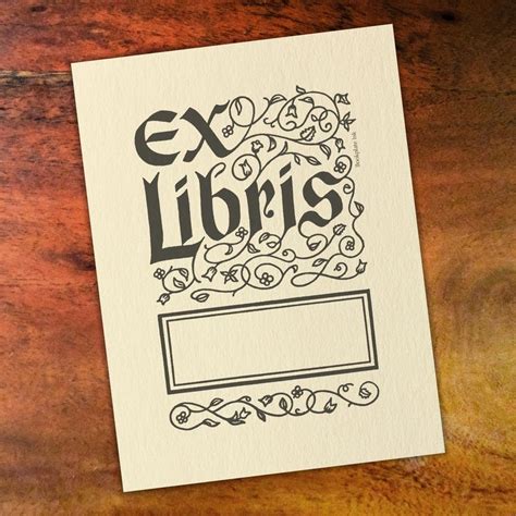 Ex Libris Bookplates Gothic Floral Design Set Of 20 Etsy