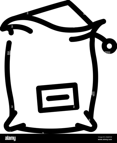 Bag Compost Line Icon Vector Bag Compost Sign Isolated Contour Symbol