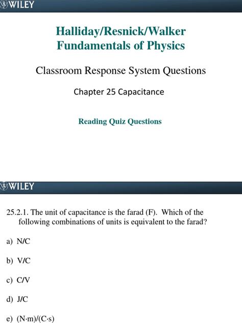 Chapter 25 Capacitance Practice Questions Pdf Capacitance Capacitor