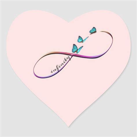 Infinity Butterflies Heart Sticker Zazzle Infinity Butterfly Tattoo
