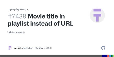 Movie Title In Playlist Instead Of Url · Issue 7438 · Mpv Playermpv