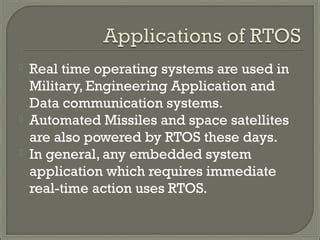 Real Time Operating System RTOS Embedded Systems PPT Operating Systems Computer