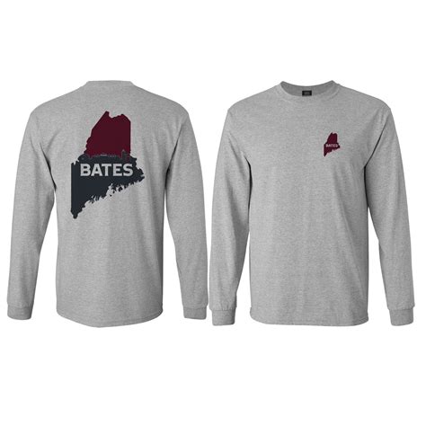 Maine Bates Long Sleeved Grey Tee Bates College Store