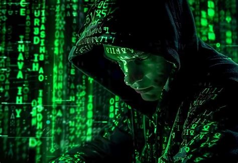 Premium Photo Photo Portrait Of Hacker Background With Gloves And Laptop