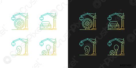 Manufacturing Process Gradient Icons Set For Dark And Light Mode Stock Vector 4261404 Crushpixel