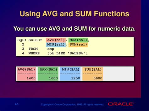 Aggregating Data Using Group Functions Ppt Download