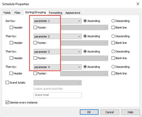Use Combined Parameters In Schedule Filters And Sorting Autodesk Community