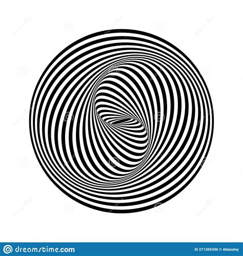 Twisted Optical Illusion Black And White Vortex Lines Striped Twisty Pattern With Dynamic