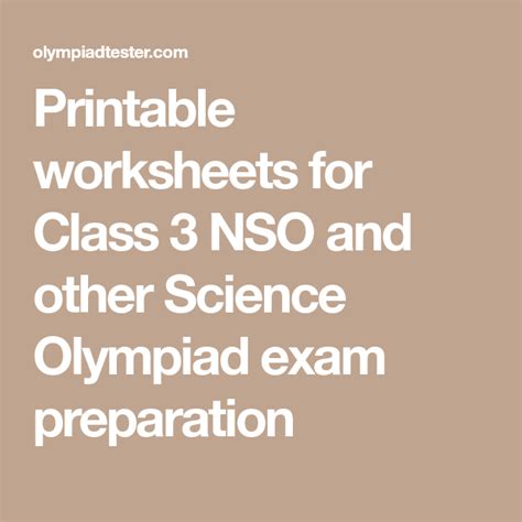 Printable Worksheets For Class 3 Nso And Other Science Olympiad Exam