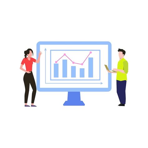 Premium Vector Boy And Girl Looking At Graph Analytics
