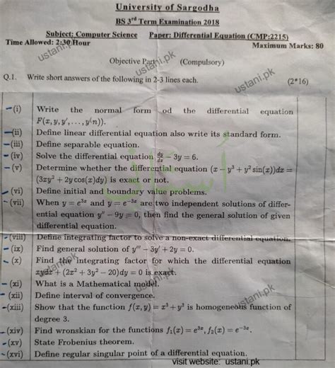 Differential Equation Ustadni