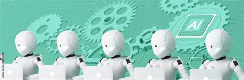 Robot Cybernetic Organism Works With A Virtual Hud Interface In Reality And Ai Chip With