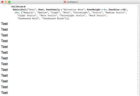 Front End How To Use Fontweight Options In Mathematica 10x
