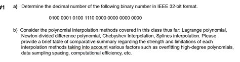A Determine The Decimal Number Of The Following Chegg