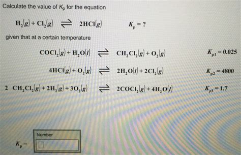 Solved Calculate The Value Of Kp For The Equation Given That