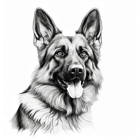 Premium Photo Minimalist Black Line Sketch Art Of German Shepherd